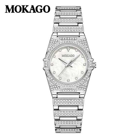 Explojoy Luxury Bling Metal Watch Square-Inspired Dial Full Crystal ...