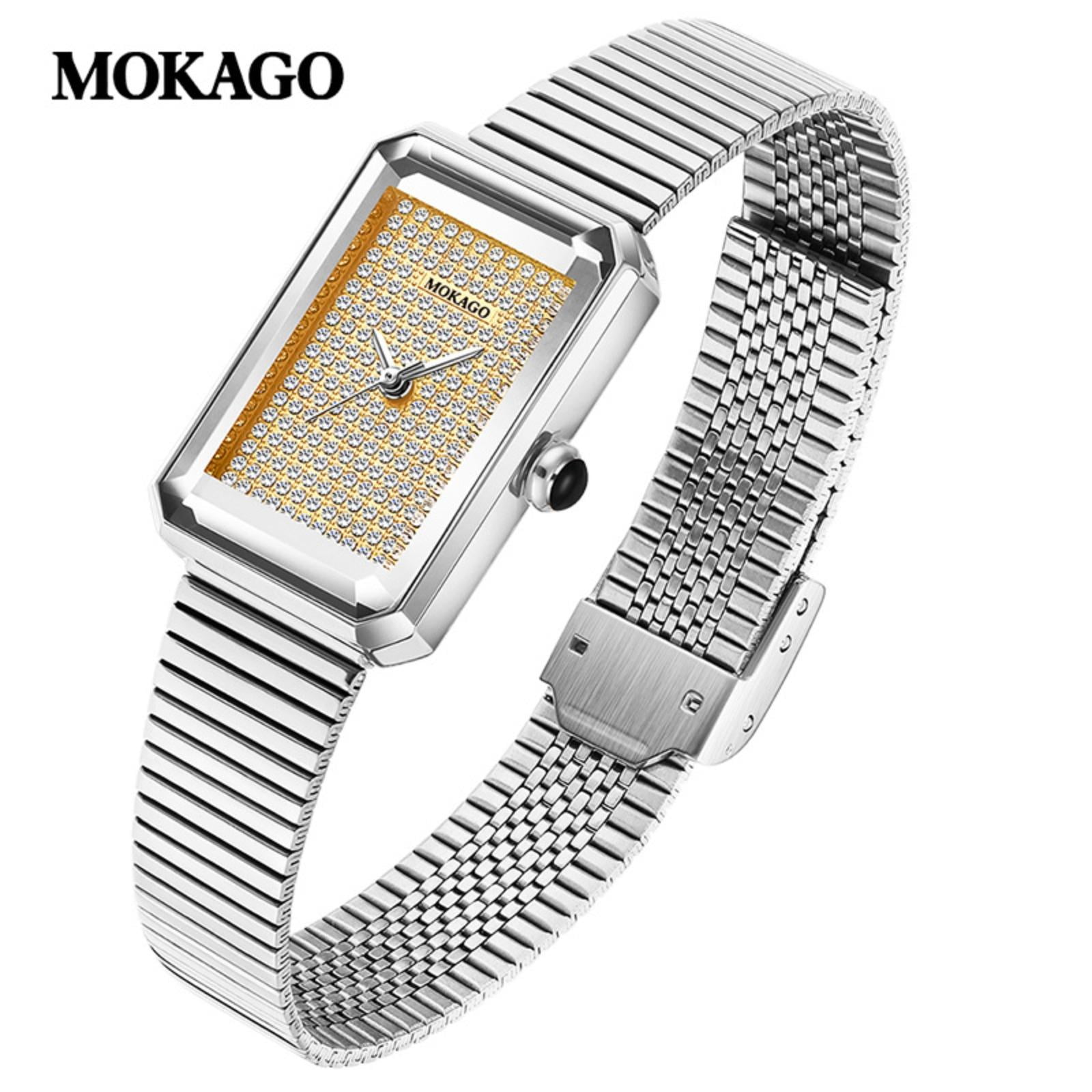 Explojoy Luxury Square Women’s Watch – Mother of Pearl Dial, Diamond ...