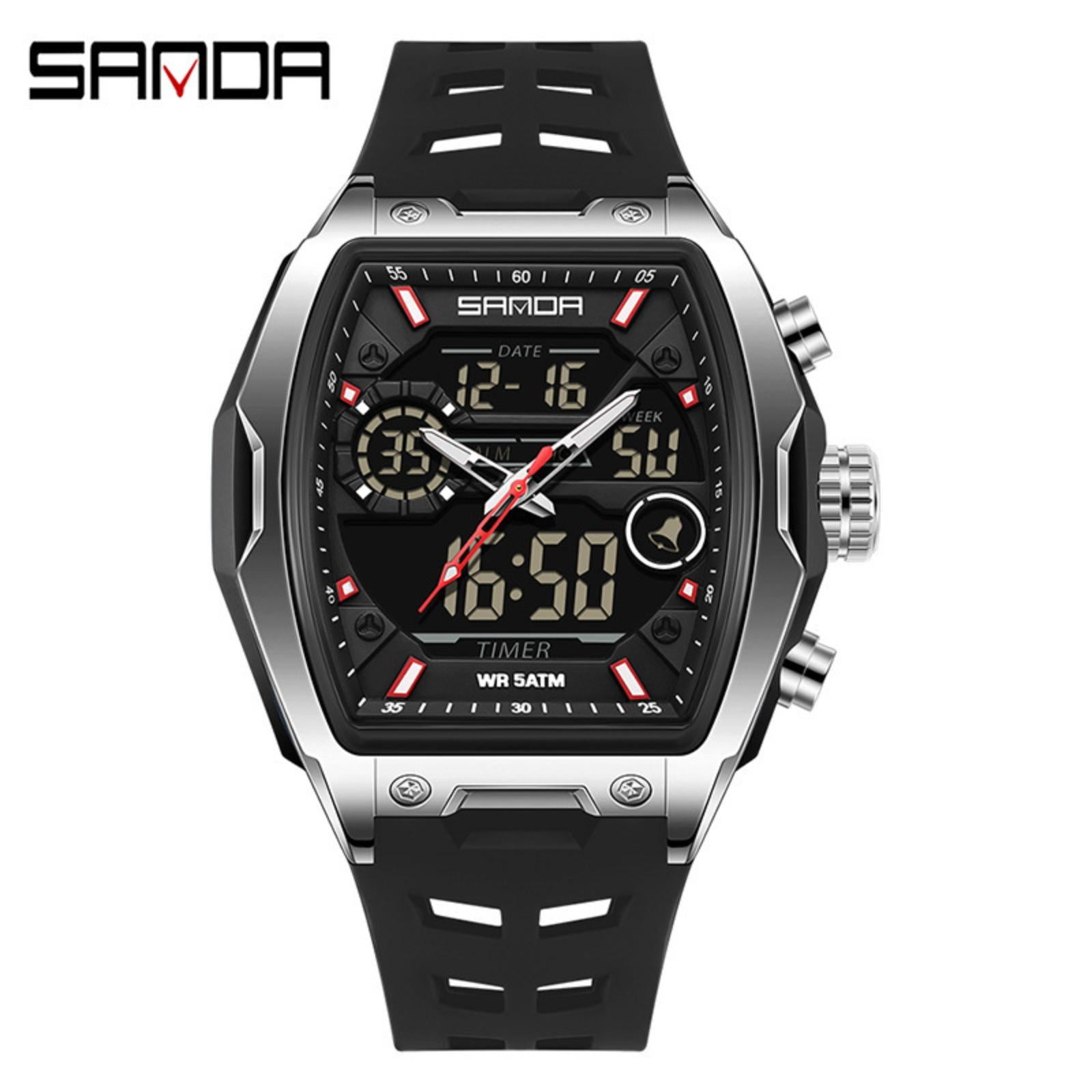 Explojoy Men’s Barrel Shape Digital Sport Watch – Waterproof ...