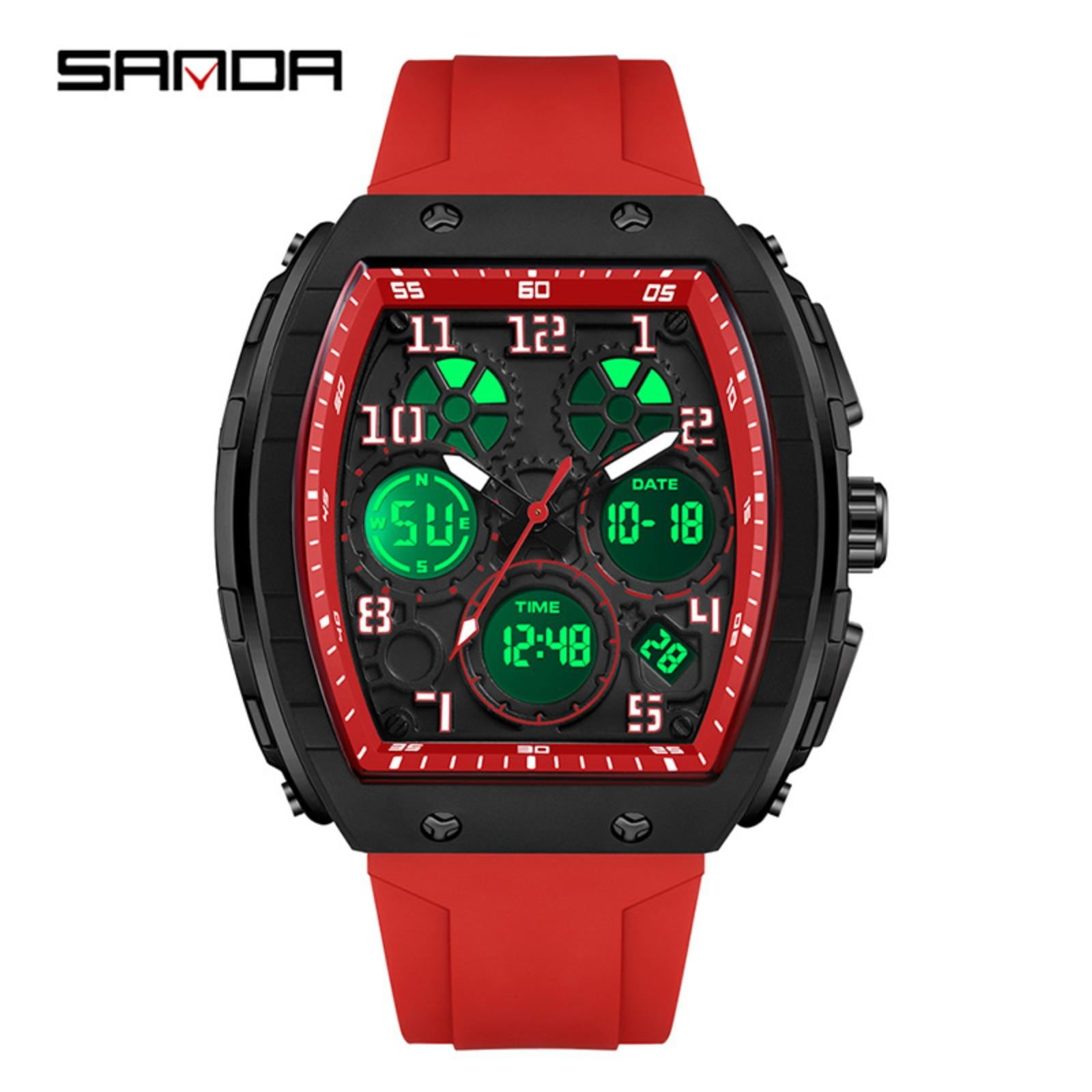 Explojoy Men’s Barrel Shape Digital Sport Watch – Waterproof ...