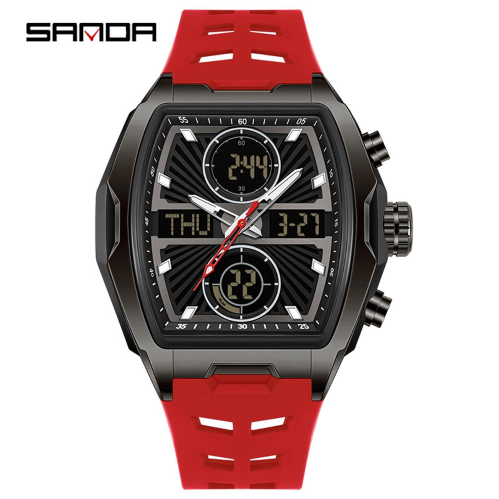 Explojoy Men’s Barrel Shape Digital Sport Watch – Waterproof ...