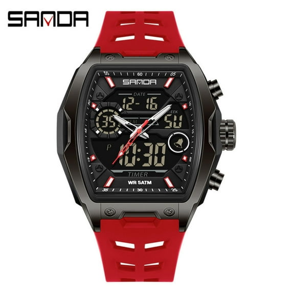 Explojoy Men’s Barrel Shape Digital Sport Watch – Waterproof ...