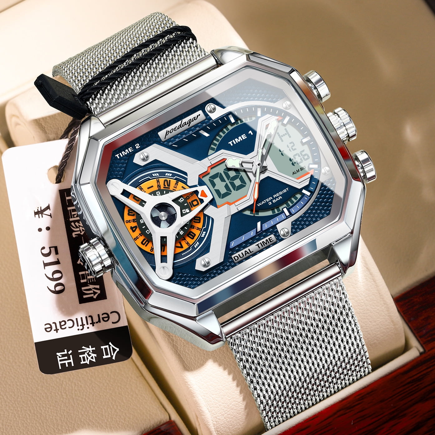 Explojoy Stainless Steel Mesh Watch – Elegant Square Face and ...