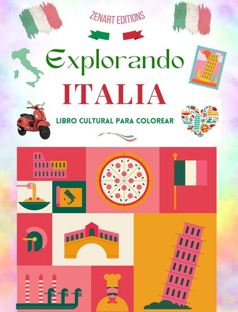Explorando Italia - Libro cultural para colorear - Diseños creativos clásicos y contemporáneos ...
