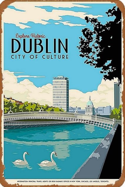 Explore Historic Dublin Ireland Vintage Travel Advertisement Art Print ...