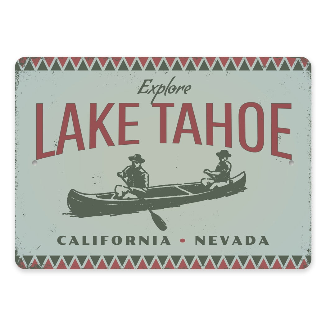 Explore Lake Tahoe California Nevada Aluminum Metal Decor Sign - 4x18 ...