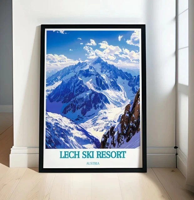 Explore The Lech Ski Resort Poster Collection - Retro Valluga Mountain ...