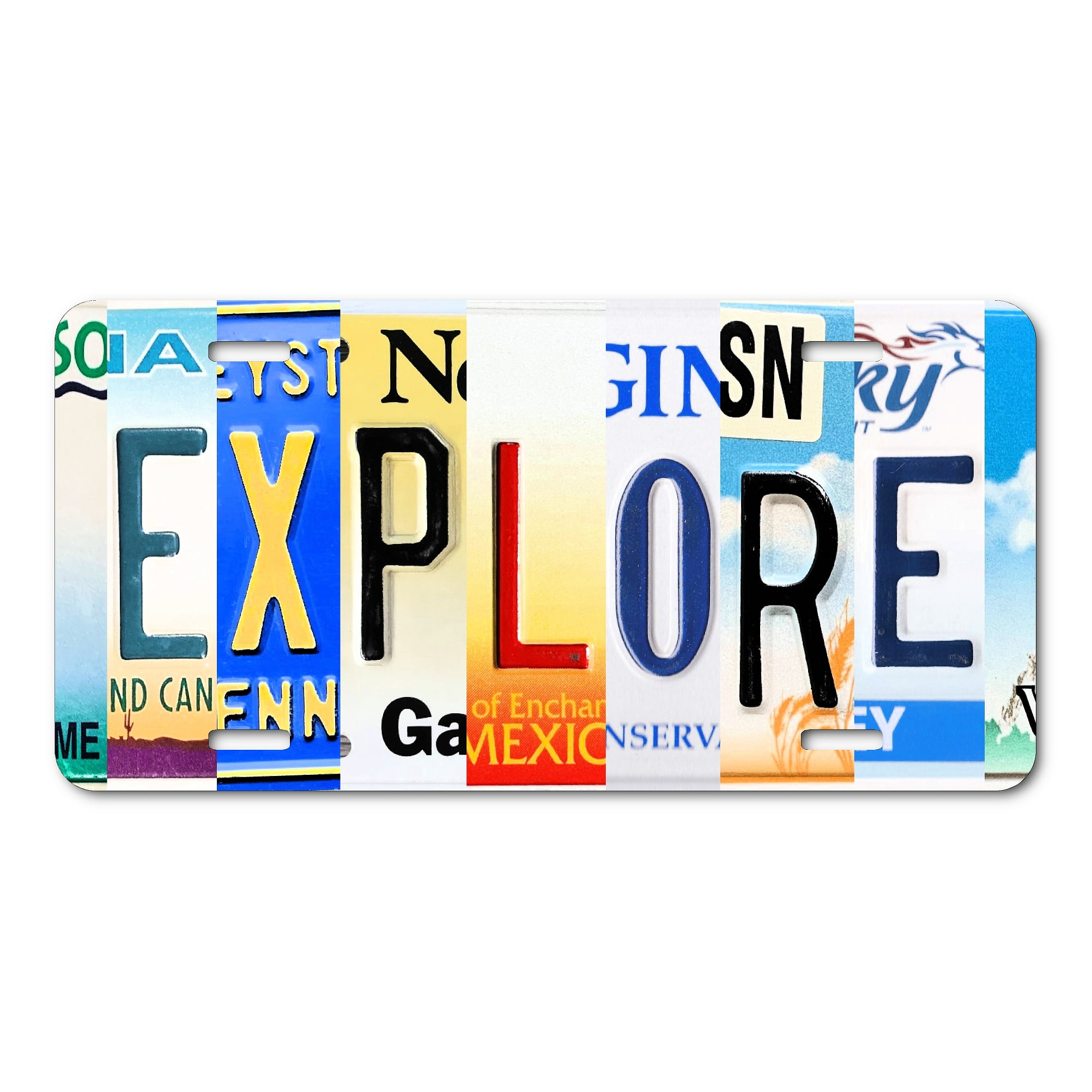 Explore License Plate – Travel Adventure Car Tag – Vintage Style ...