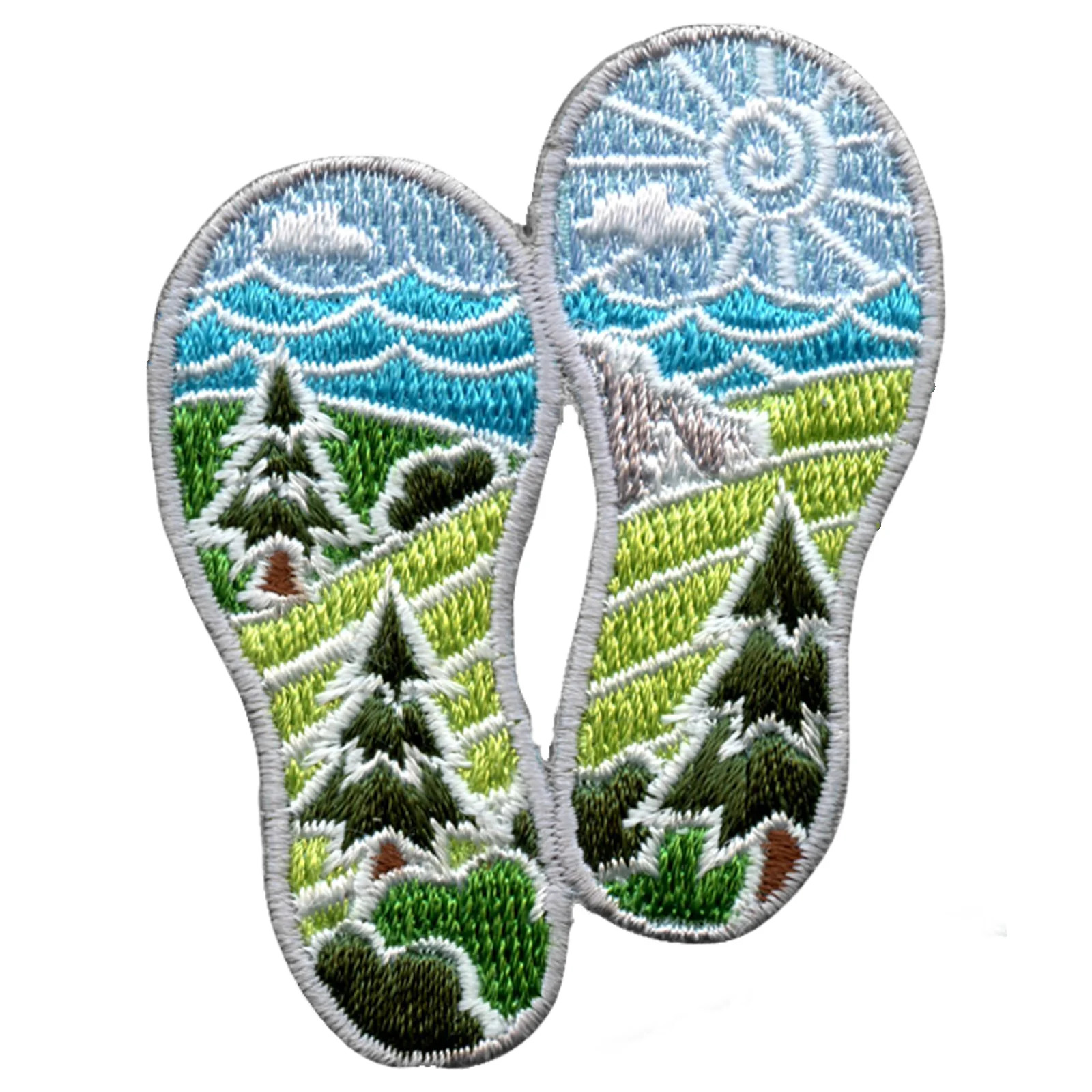 Explore Nature Scenery Footprint Embroidered Iron On Patch - Walmart.com