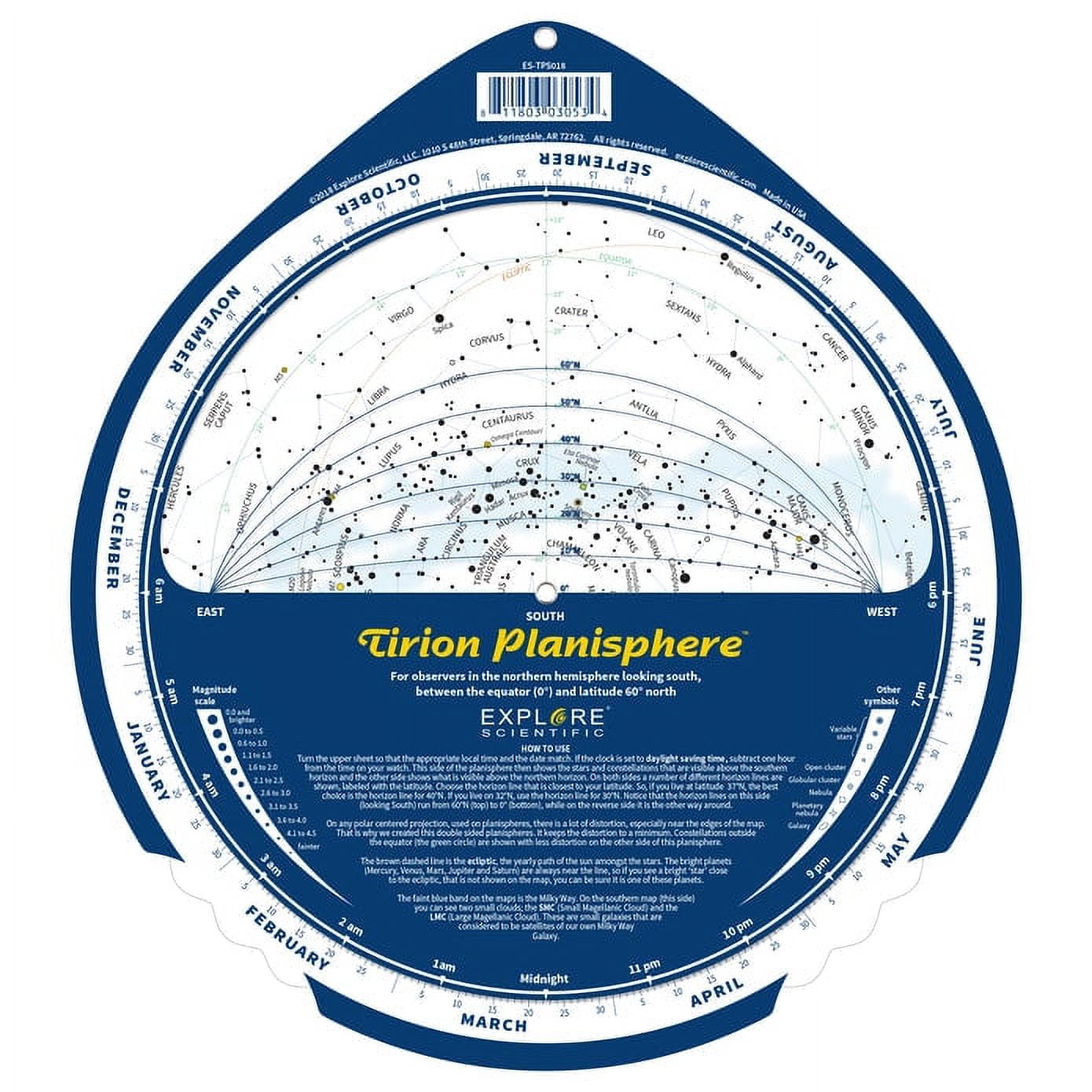 Explore Scientific Double-Sided Multi-Latitude Planisphere Latitude ...