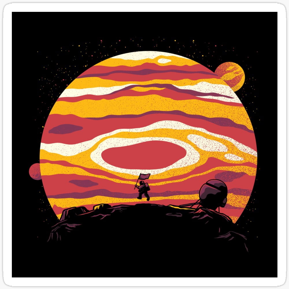 Explore Space Moon Astronaut Sticker Phone Decal Water Bottle Stickers ...