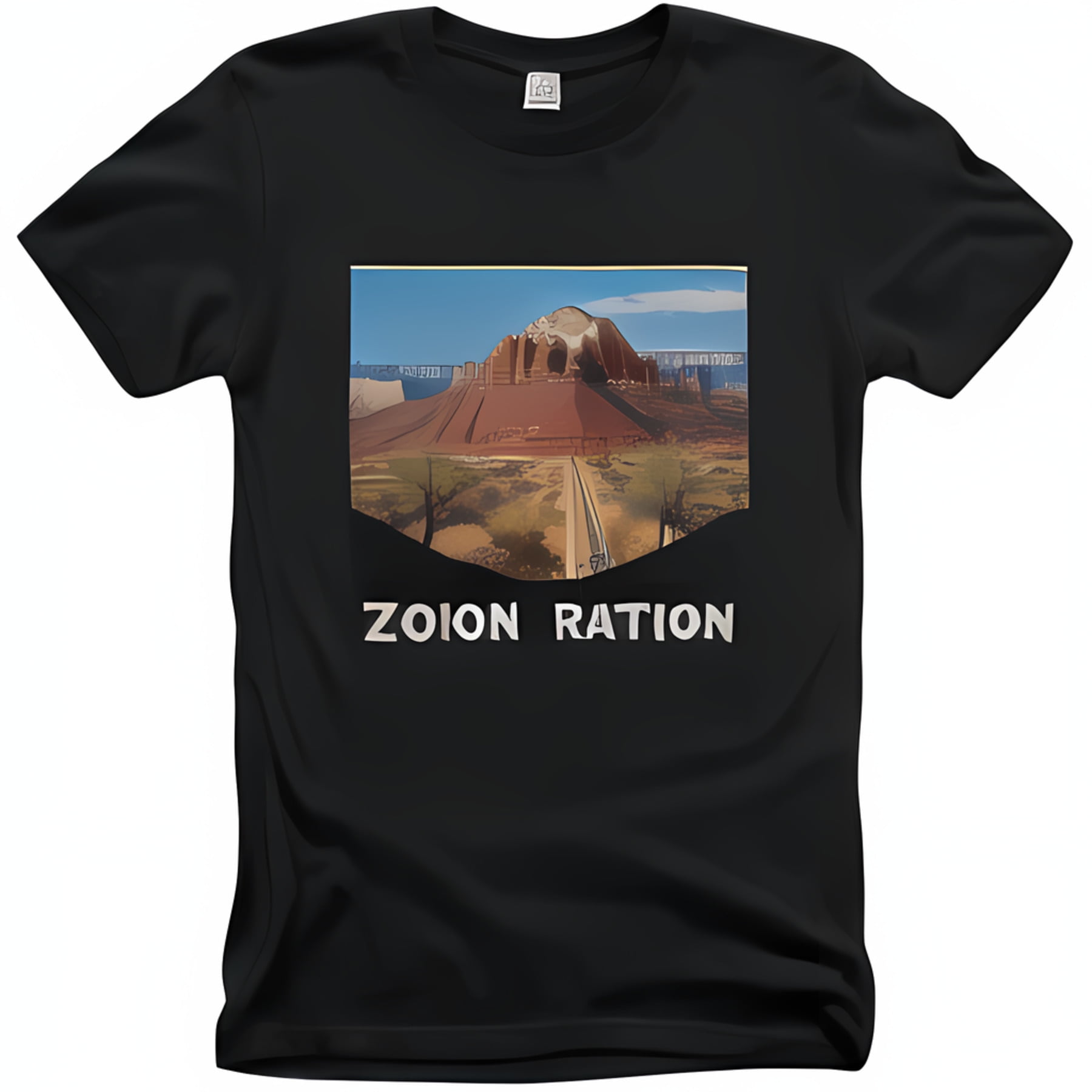 Explore Zion National Park in Style with 'ZOON RATION' Graphic Black T ...