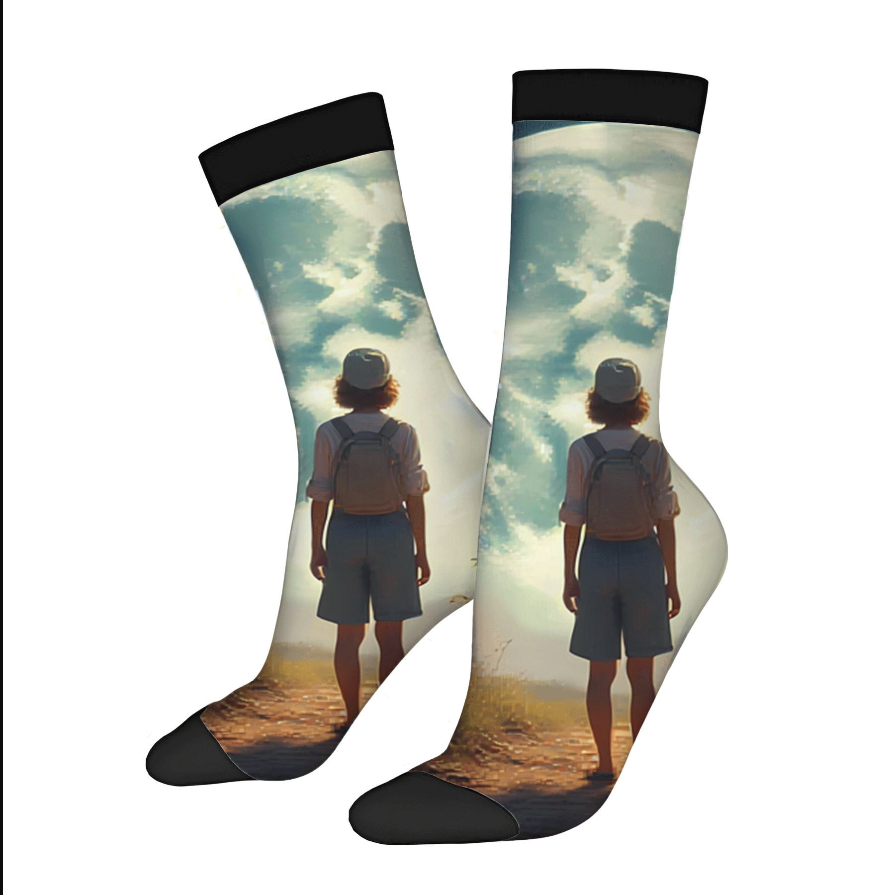 Explore nature with our Four Seasons Universal Socks Featuring scenic ...