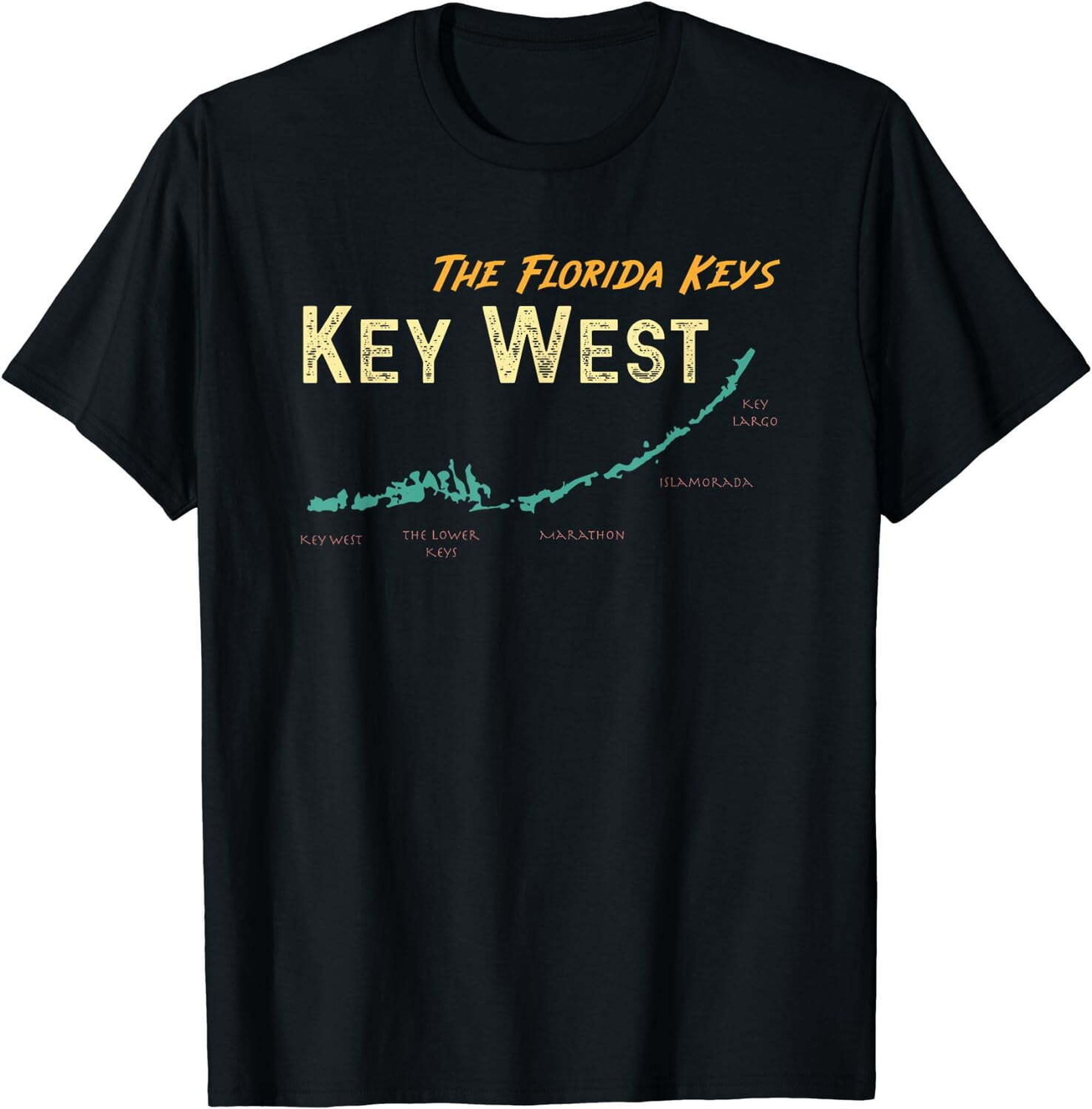Explore the Florida Keys in Style with our Key West Map T-Shirt in ...
