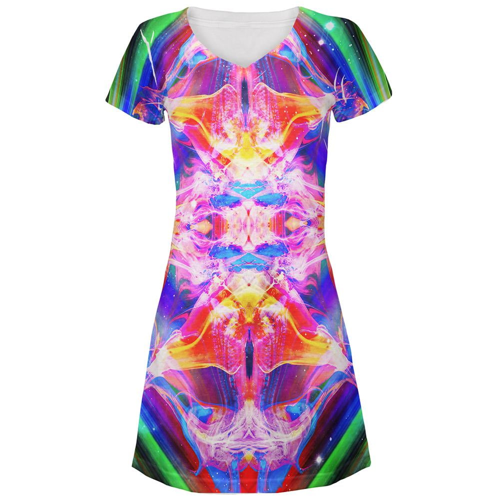 Explore the Multiverse All Over Juniors Beach Cover-Up Dress Multi MD ...