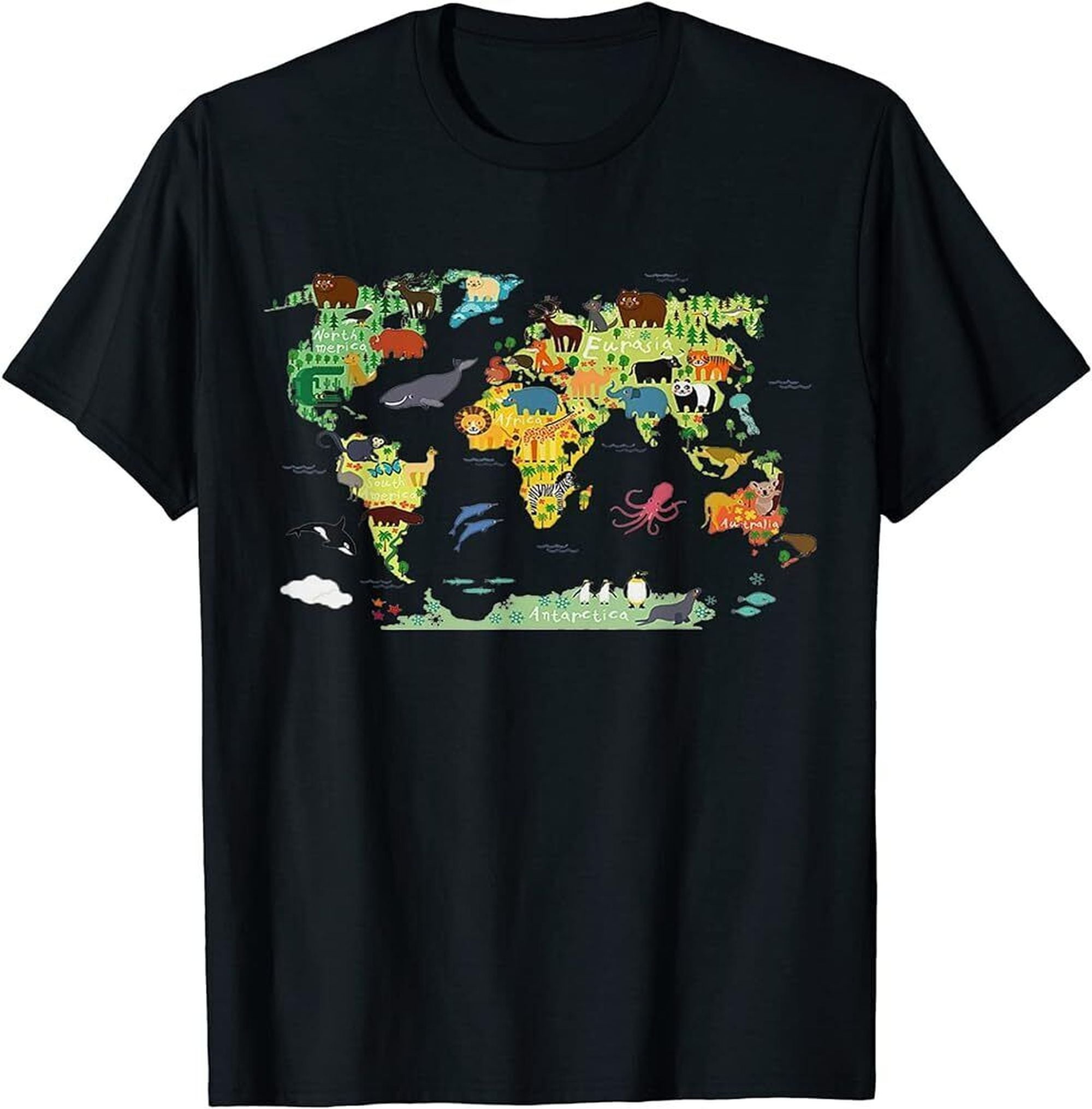 Explore the Wacky World of Animals with this Hilarious Map Shirt ...