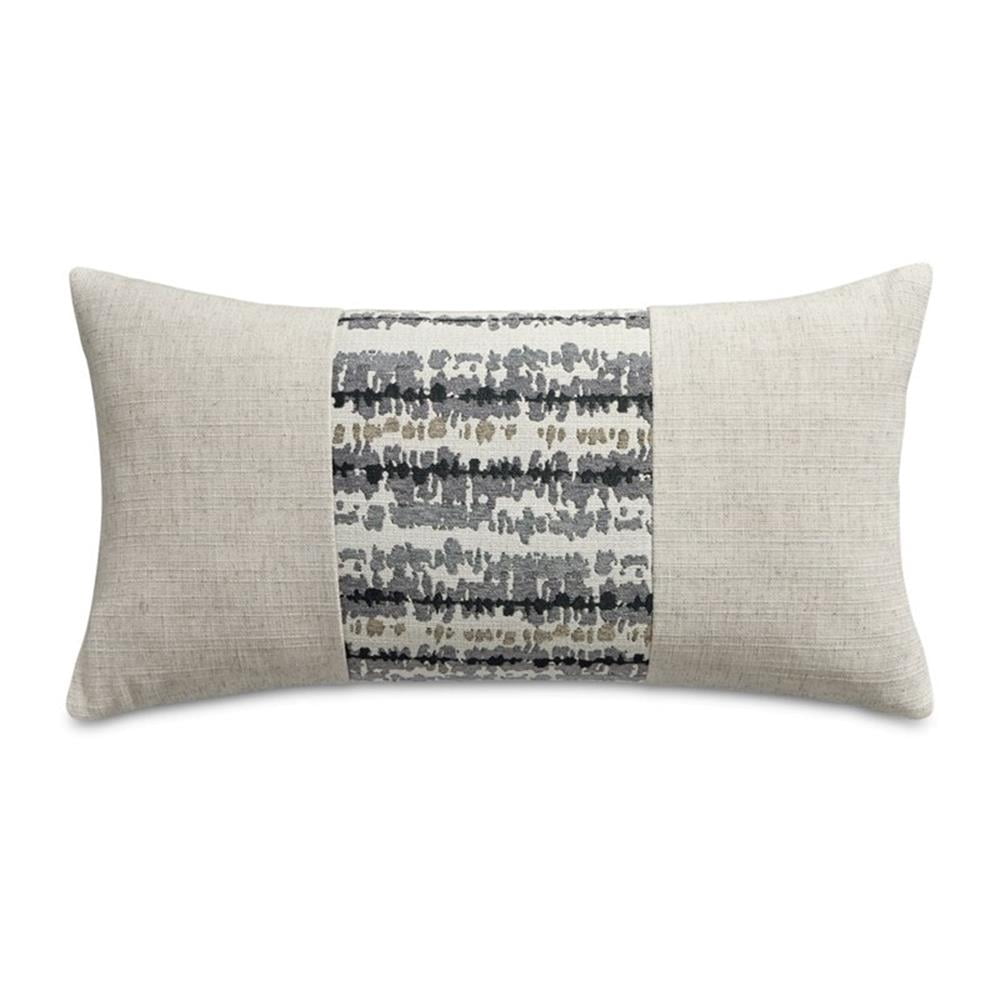 Explorer Antigua 13" x 24" Pieced Oblong Pillow - Natural/Coal Gray in ...