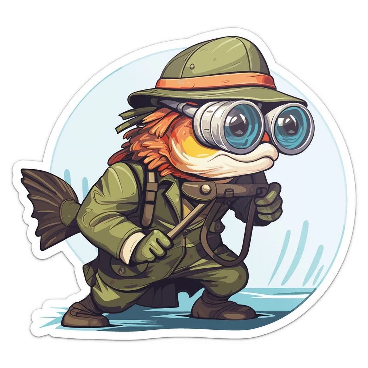 Explorer Bass Mullet Fish Fishing Sticker Phone Decal Water Bottle ...
