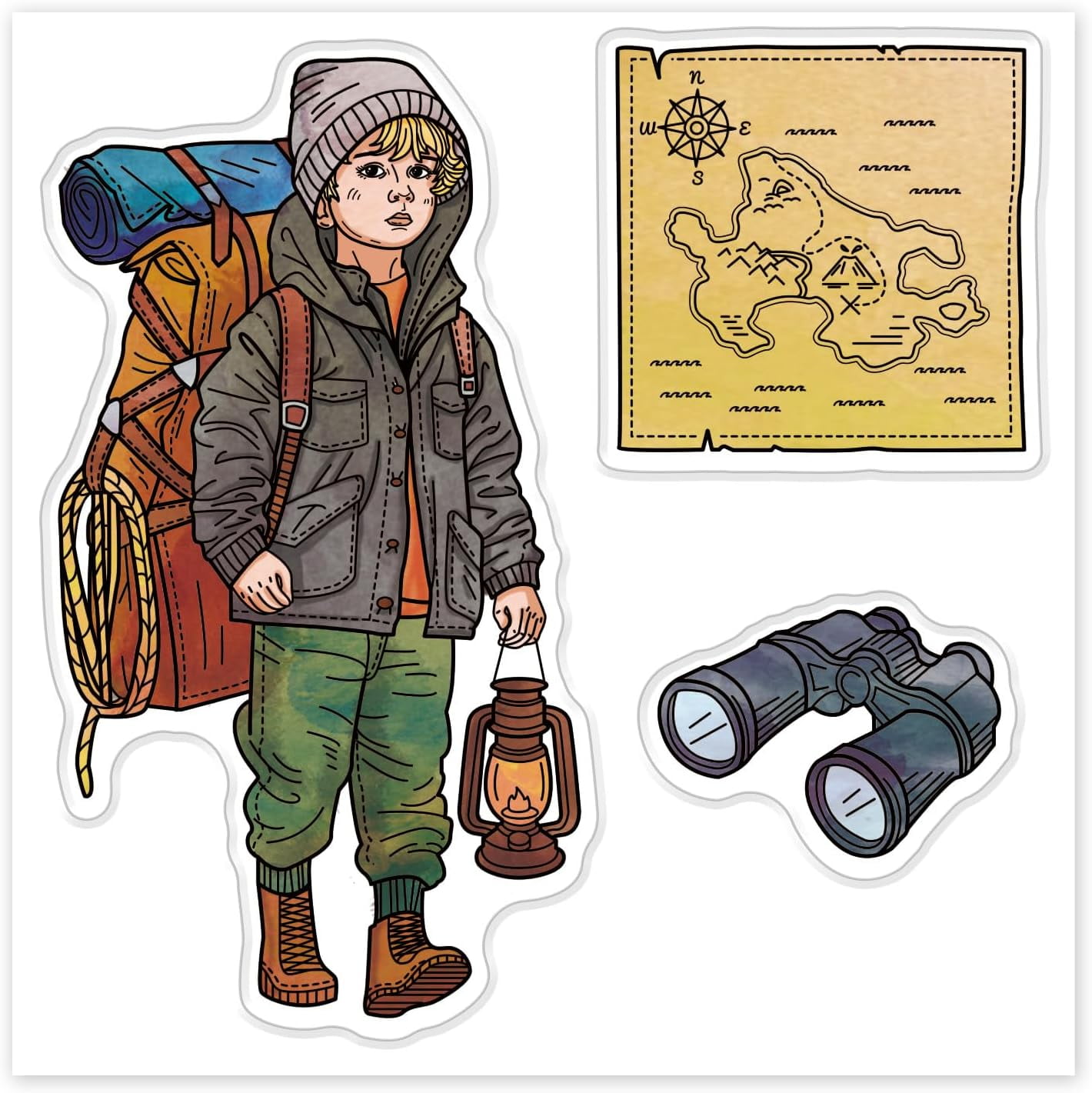 Explorer Clear Stamps for DIY Scrapbooking Map Telescope Silicone Clear ...