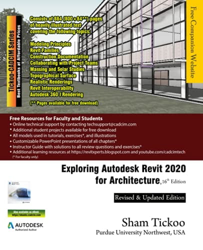 Pre-Owned Exploring Autodesk Revit 2020 for Architecture, 16th Edition Paperback Prof. Sham ...