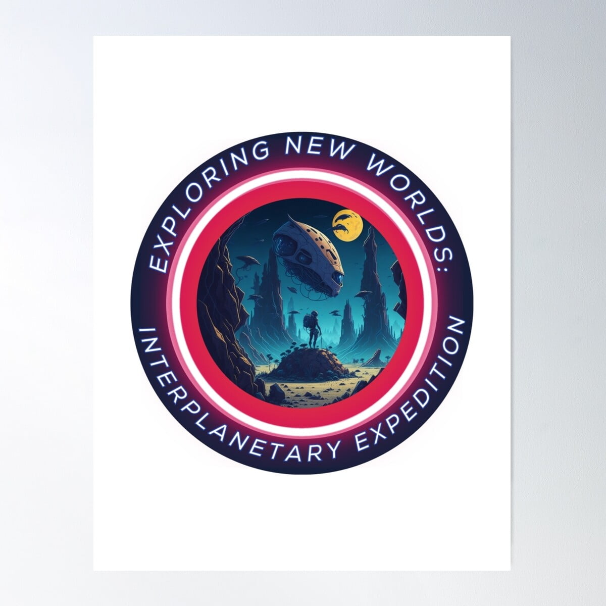 Exploring New Worlds: Interplanetary Expedition Poster Wall Art, Modern ...