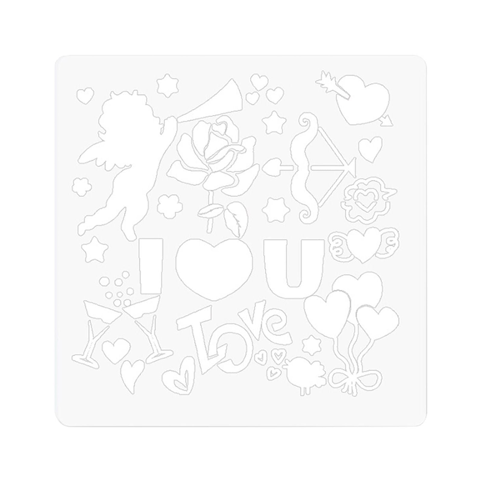 A Explosion Box Craft Stencil Set 5 Sheets Lace Ruler Painting Template ...