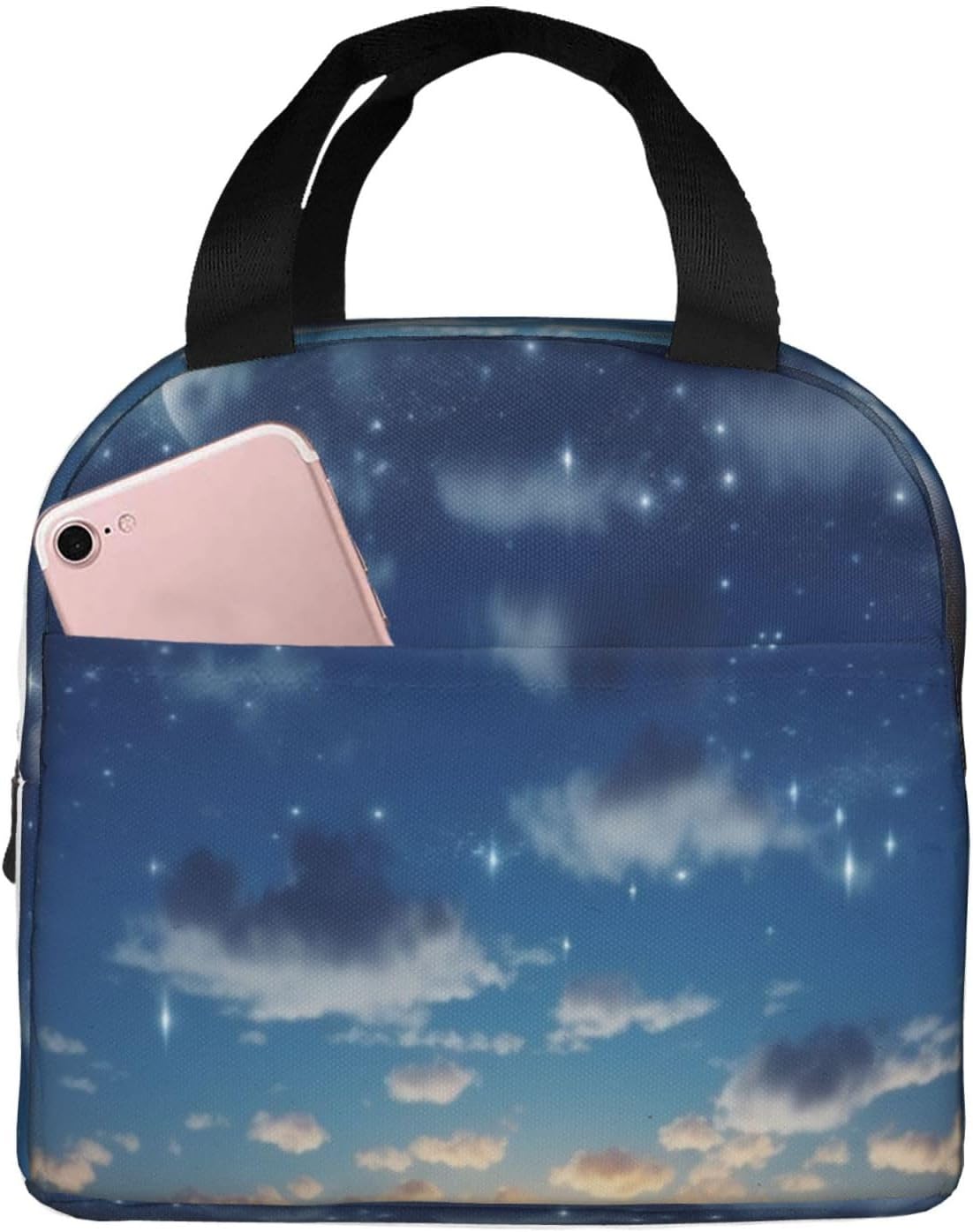 Explosion Burst Red Black Insulated Lunch Bag Reusable Lunch Box Women ...