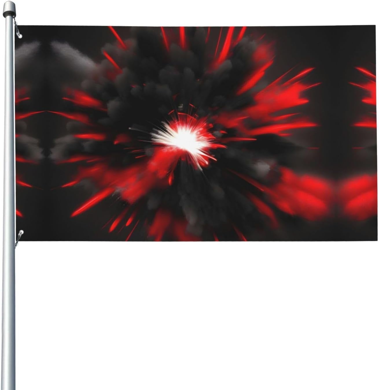 Explosion Burst Red Black Print Classic Outdoor Decoration Garden Flag ...