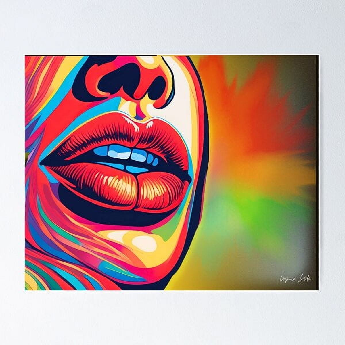 Explosion Of Colors, Pop Face And Modern Artistic Expression Poster ...