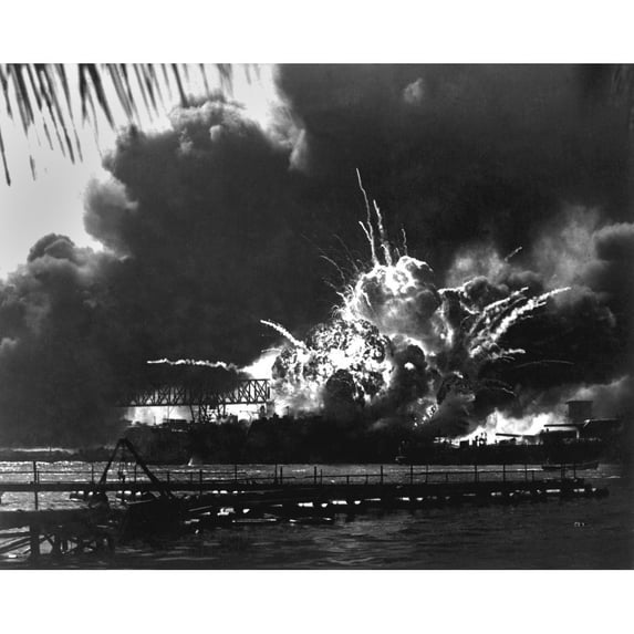 Explosion Of The Uss Shaw'S Forward Magazine During The Japanese Attack ...