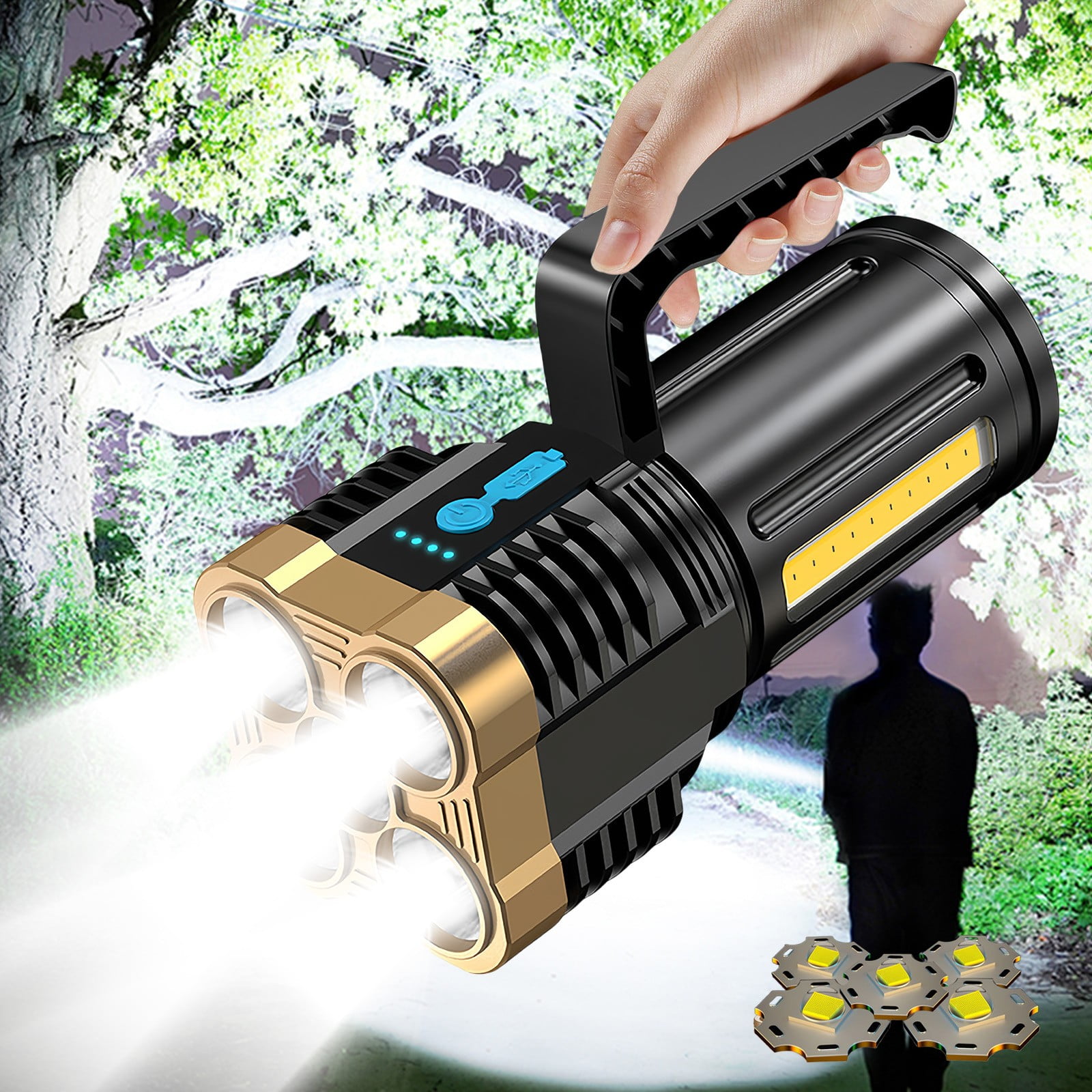 Explosion-Proof LED Flashlight, Super Bright Rechargeable Camping Light ...