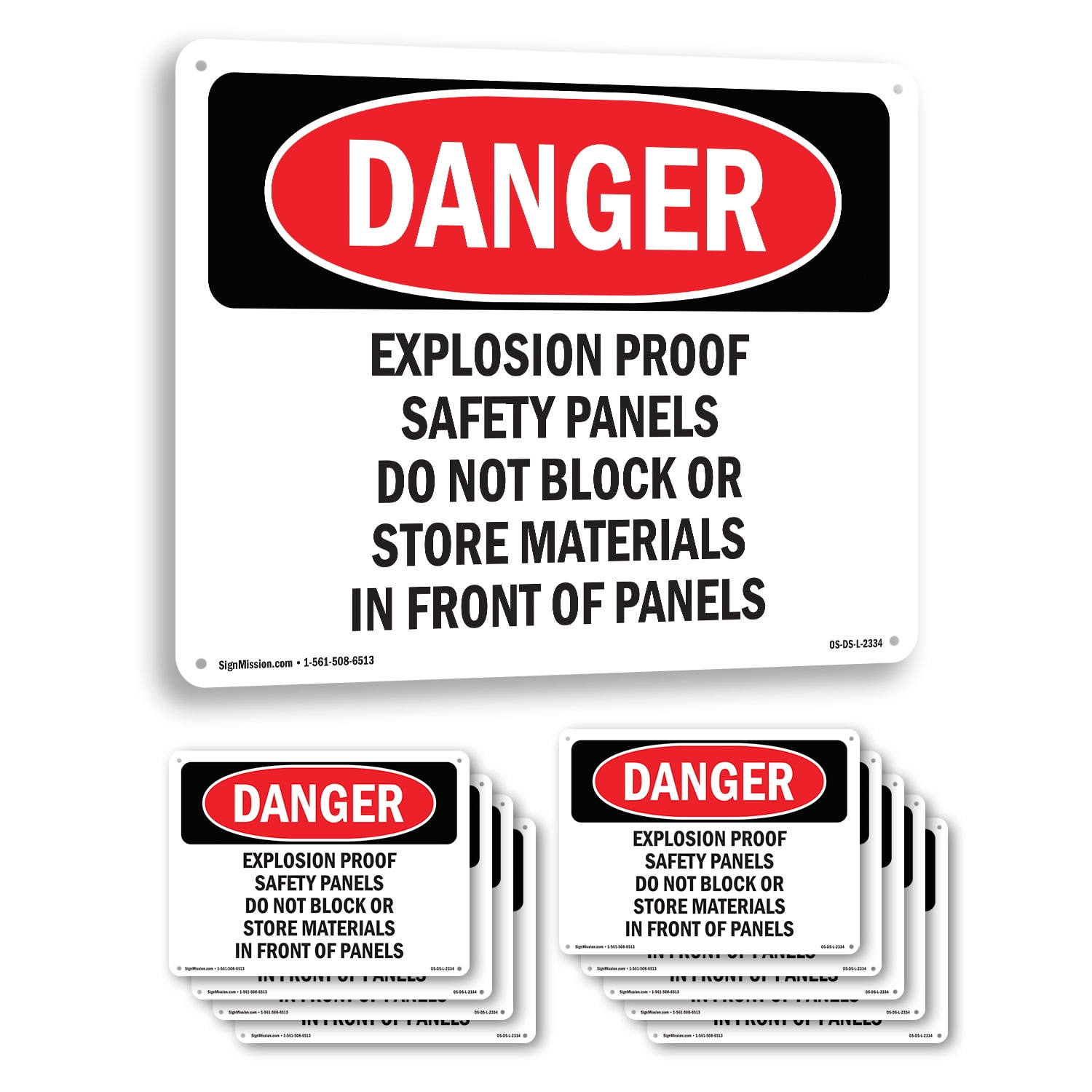 Explosion Proof Safety Panels Do Not Block OSHA Danger Rigid Plastic ...