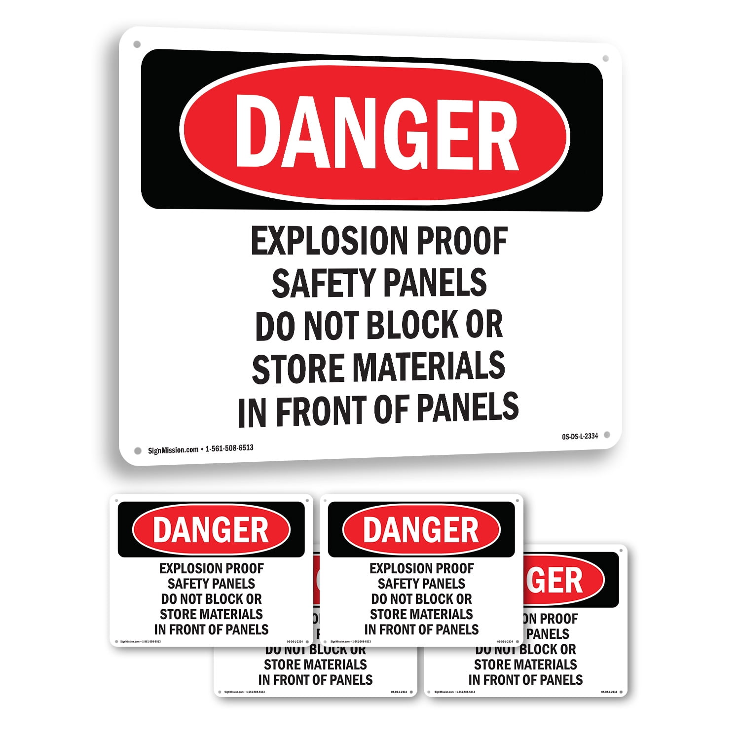 Explosion Proof Safety Panels Do Not Block OSHA Danger Rigid Plastic ...
