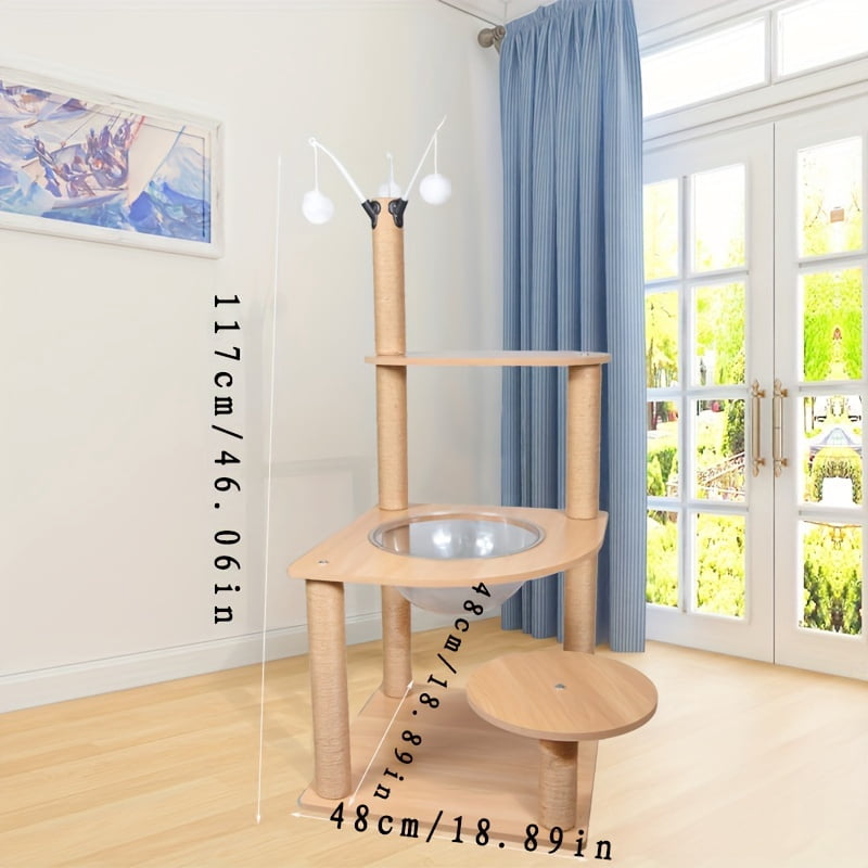 Explosive Cat Climbing Frame, Wooden Space Capsule Cat Nest Cat Tree ...