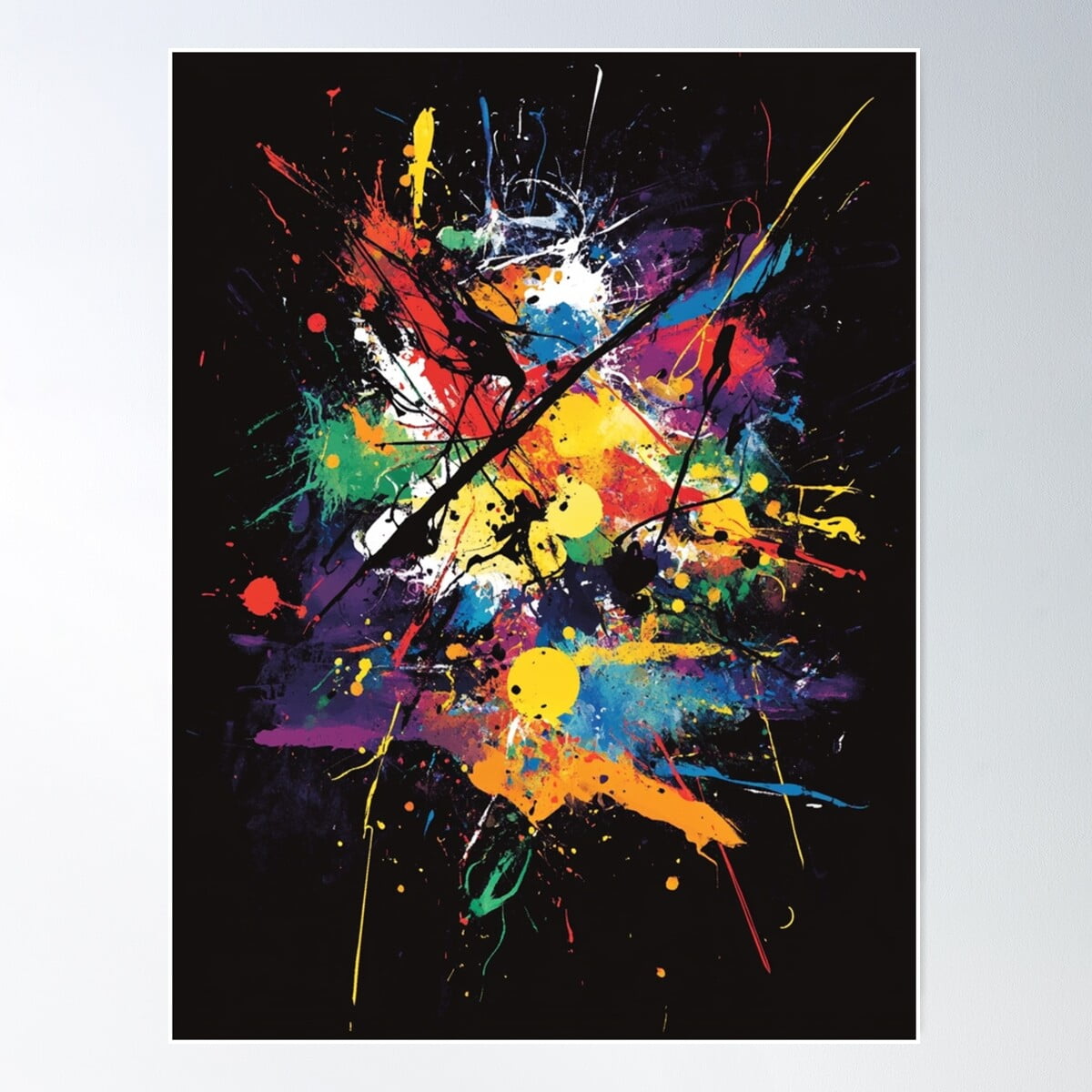Explosive Color: Abstract Expressionist Art Poster Wall Art, Modern ...