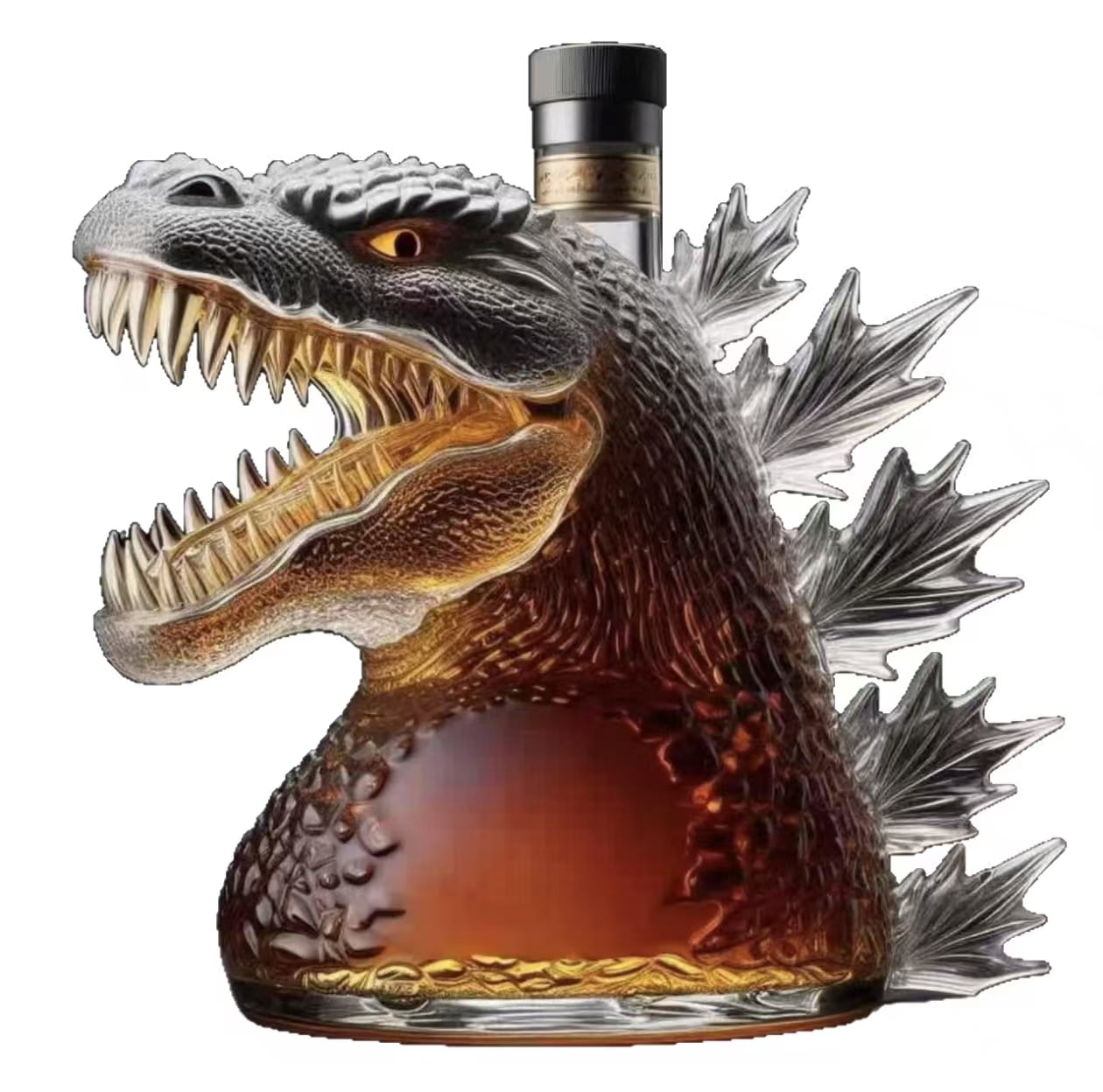 Explosive Godzilla Whiskey Bottle, 10 Oz Tortoise Funny Whiskey Bottle ...