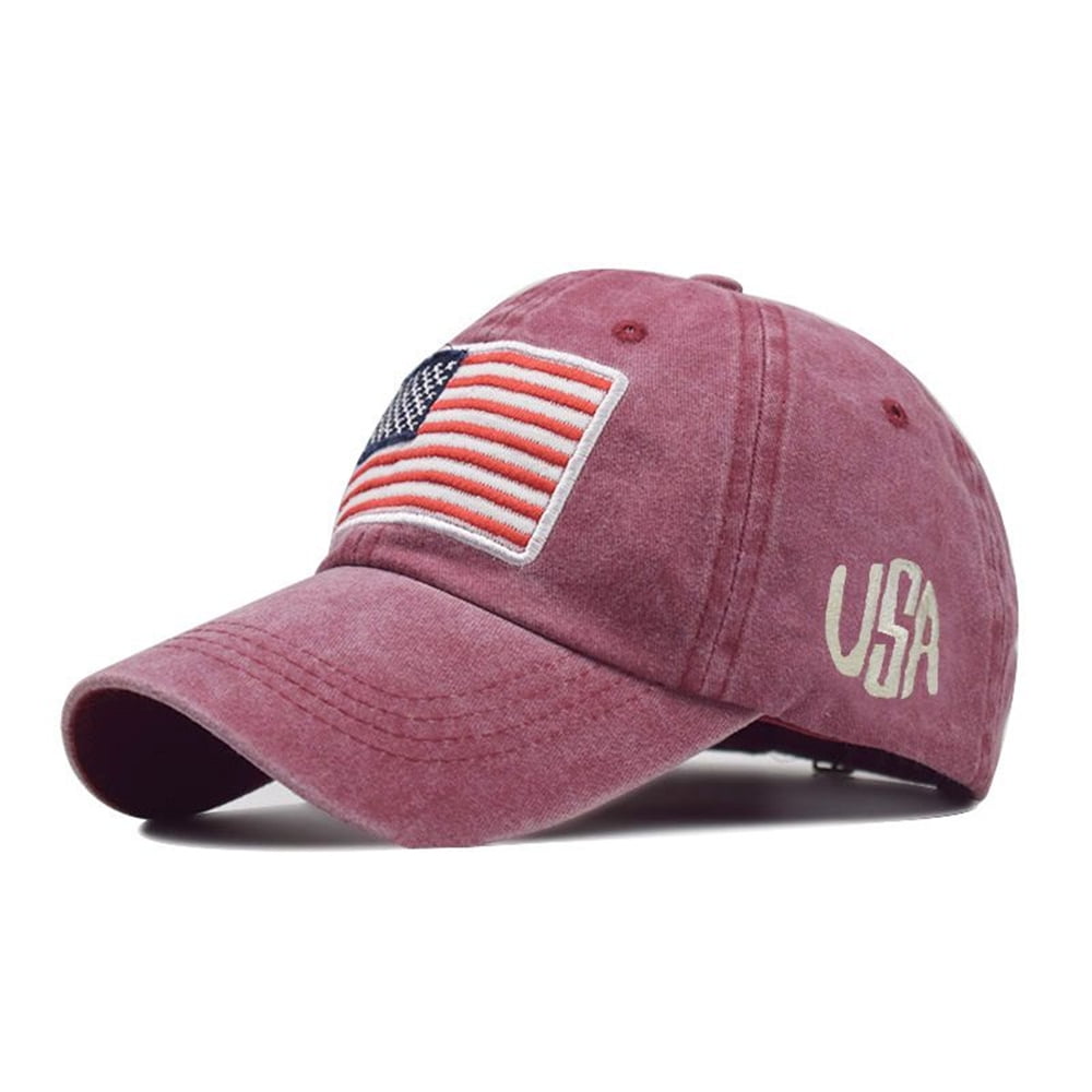 Explosive Hat Washed and Aged Letter Baseball Cap Classic American Flag ...