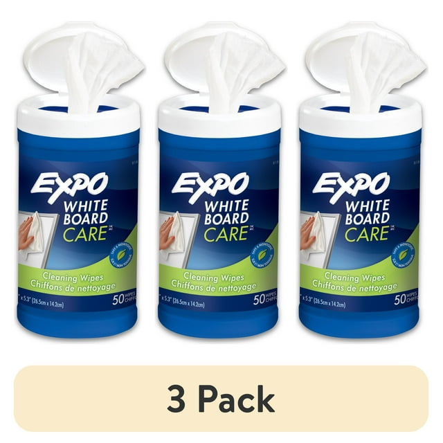 (3 pack) Expo Dry Erase Board Cleaning Wet Wipes, 50 Count, Dry Erase ...