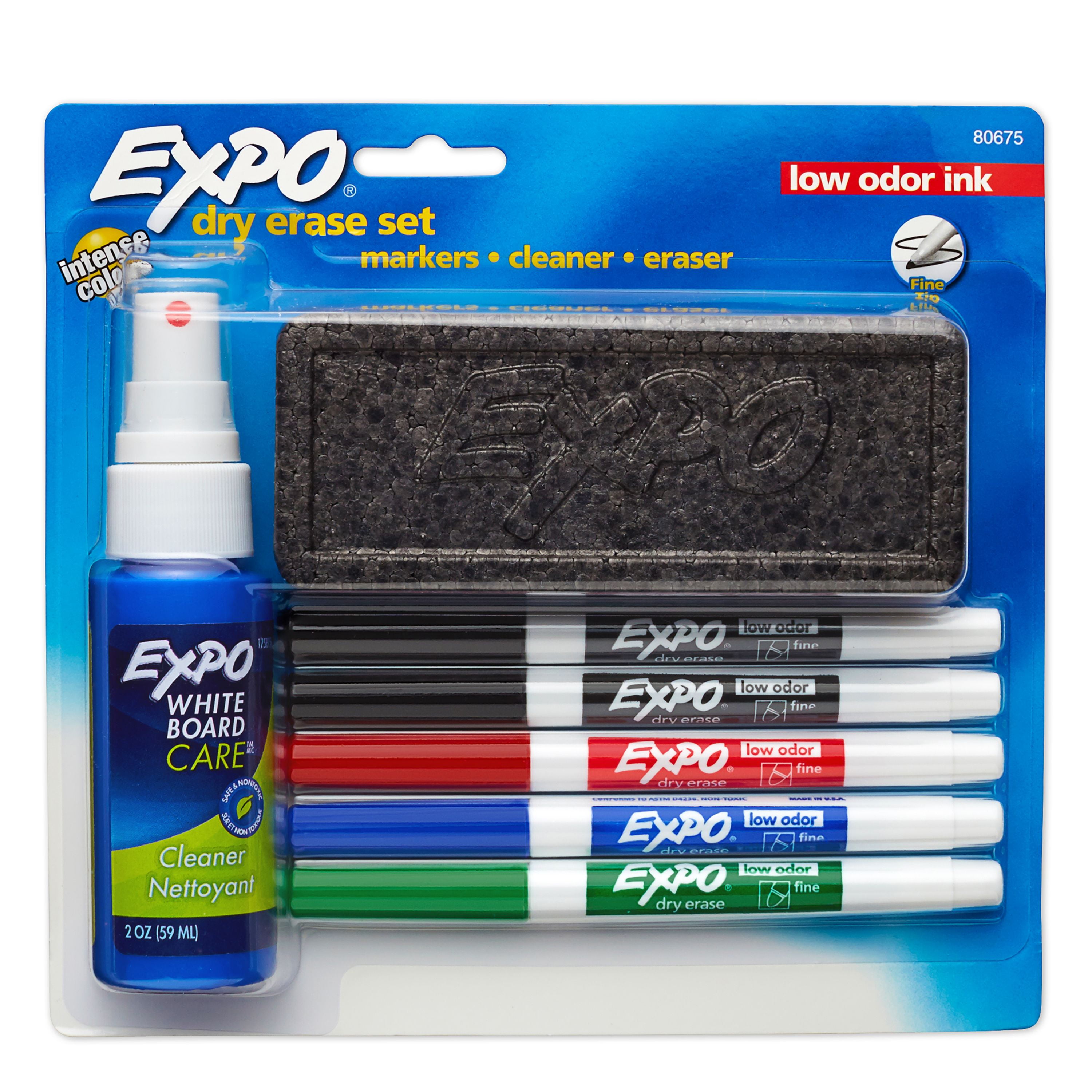 Expo Dry Erase Marker Starter Set, Fine Tip, Assorted Colors, 7-Piece ...
