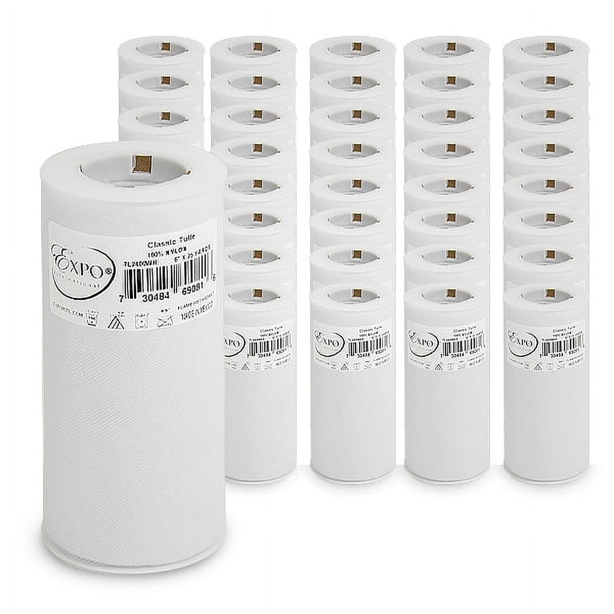 Expo Int'l Pack of 36 Premium Matte Tulle Spool of 6-inch X 25 Yards ...