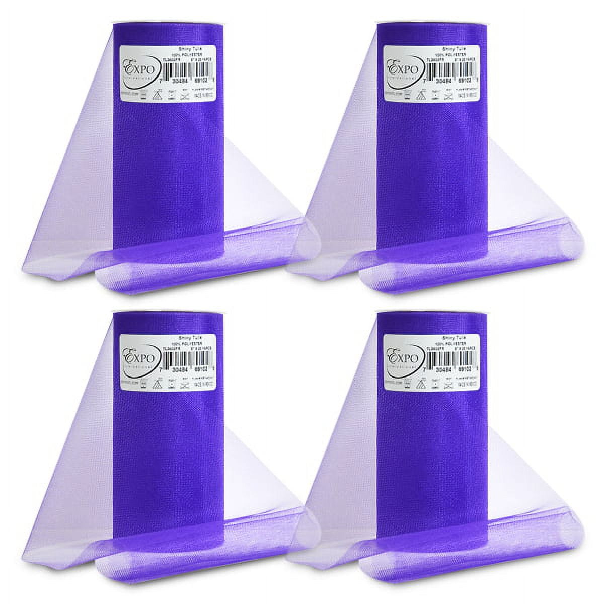 Expo Int'l Pack of 4 Premium Shiny Tulle Spools of 6 Inch X 25 Yards ...