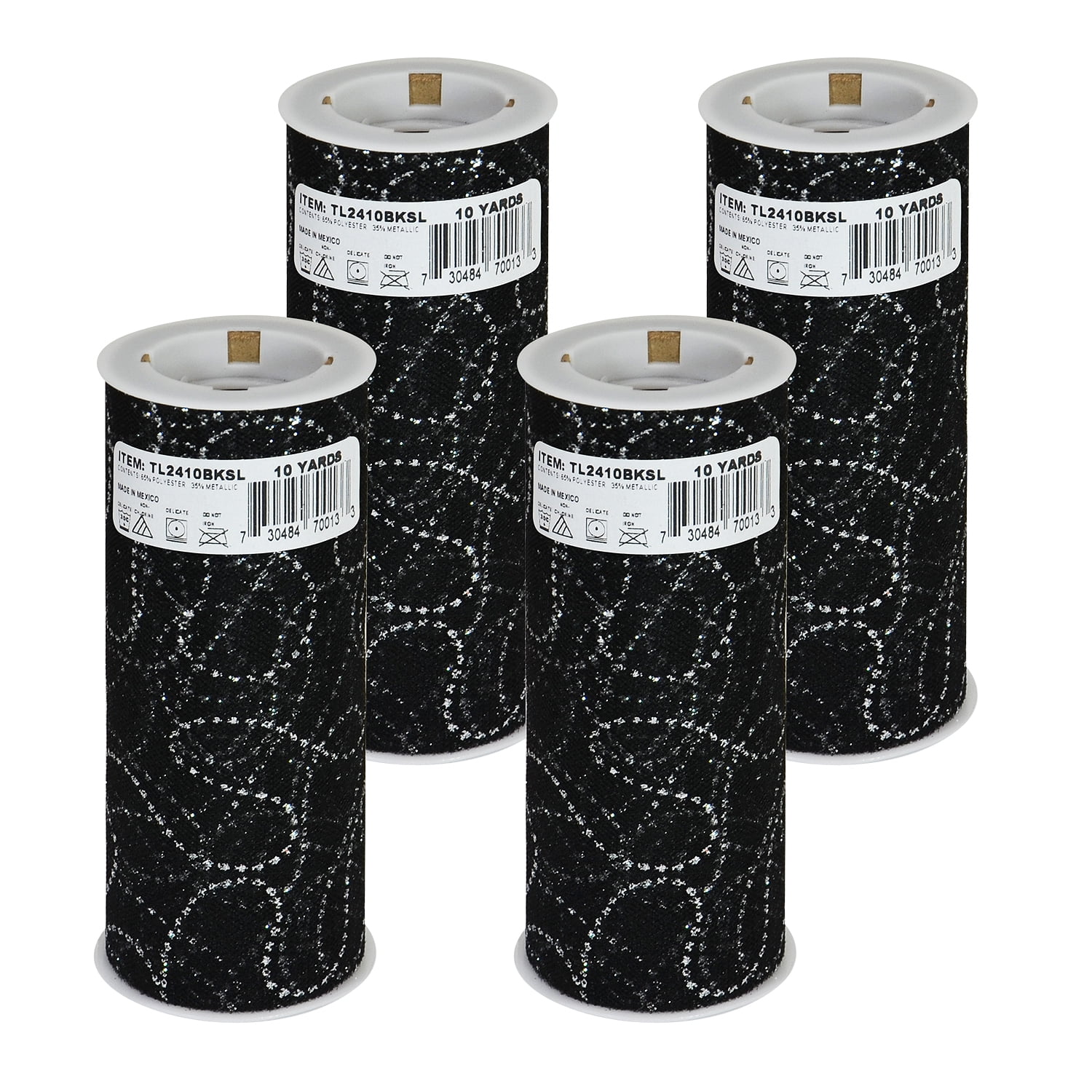 Expo Int'l Premium Glitter Curves Tulle Spool of 6" X 10 Yards ...