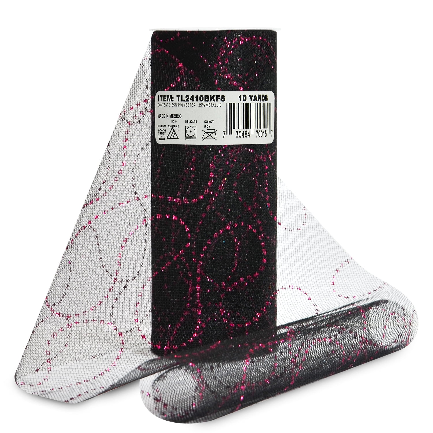 Expo Int'l Premium Glitter Curves Tulle Spool of 6" X 10 Yards ...