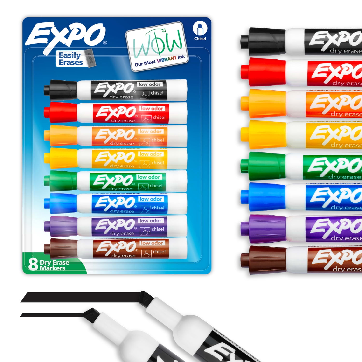 Expo, Dry Erase Markers, Chisel Tip, Assorted Colors - Walmart.com