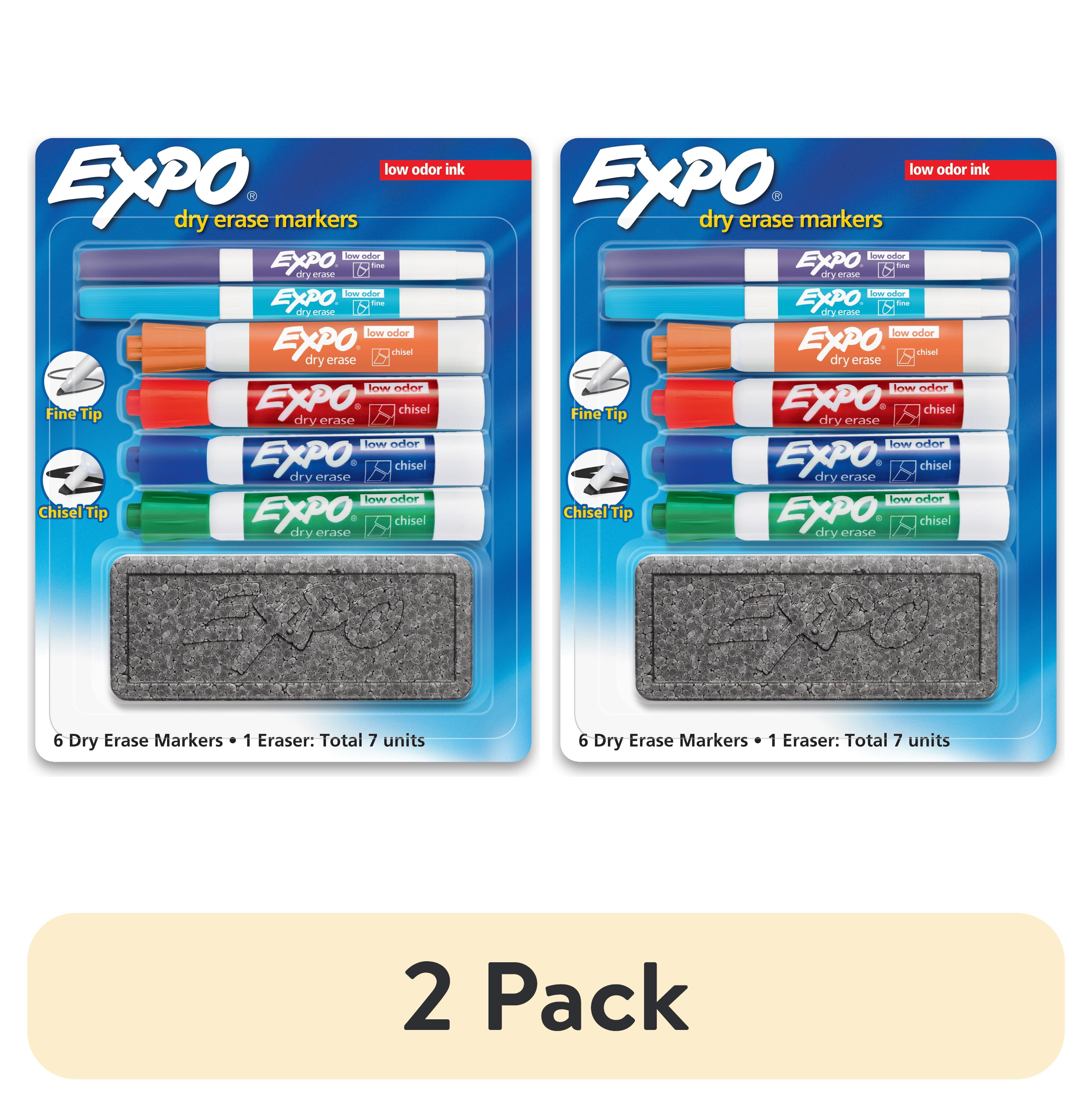 (2 pack) EXPO Dry Erase Markers Kit, Includes Eraser, 7 Count - Walmart.com