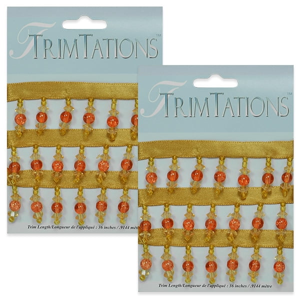 Pack of 2 Jewel Tone Fringe Trim Pack of 36" - Walmart.com