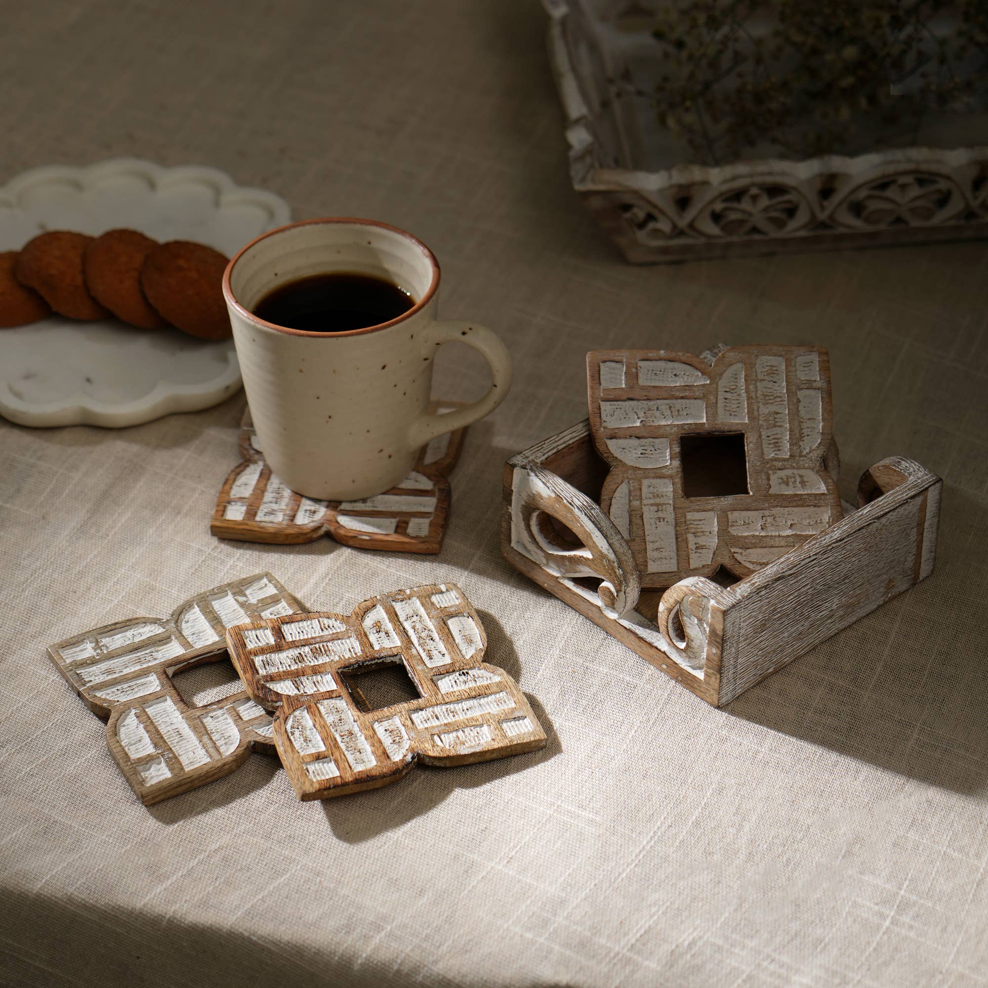 Expobazaar Brown Mango Wood Square Coasters - Walmart.com