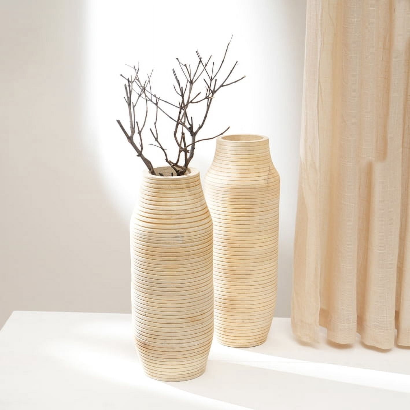 Expobazaar Handcrafted Sustainable Wooden Vase - Large ATS Vase ...