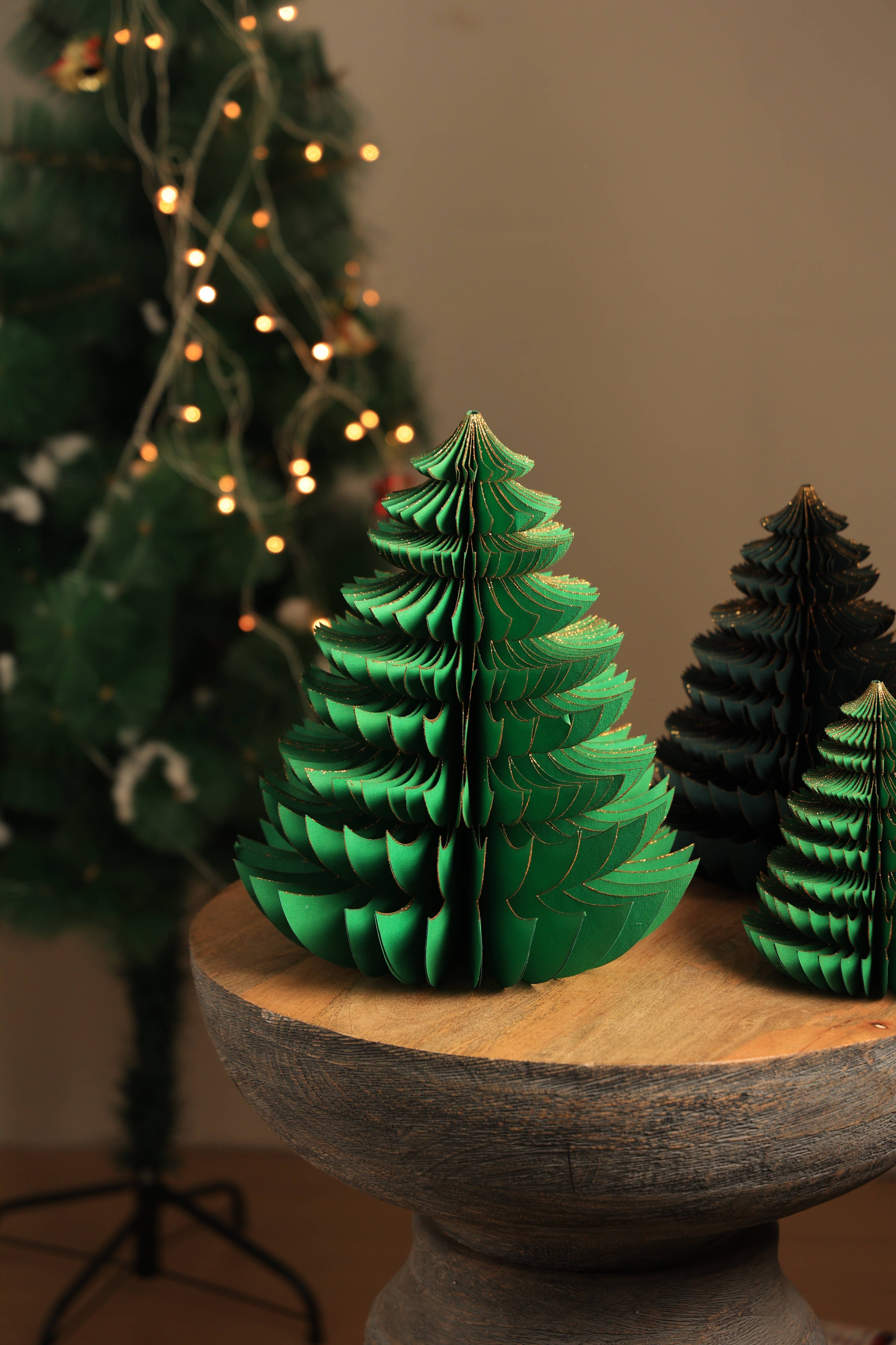 Handmade Green Paper Tree – Festive Holiday Décor-10.62X10.62X13 ...
