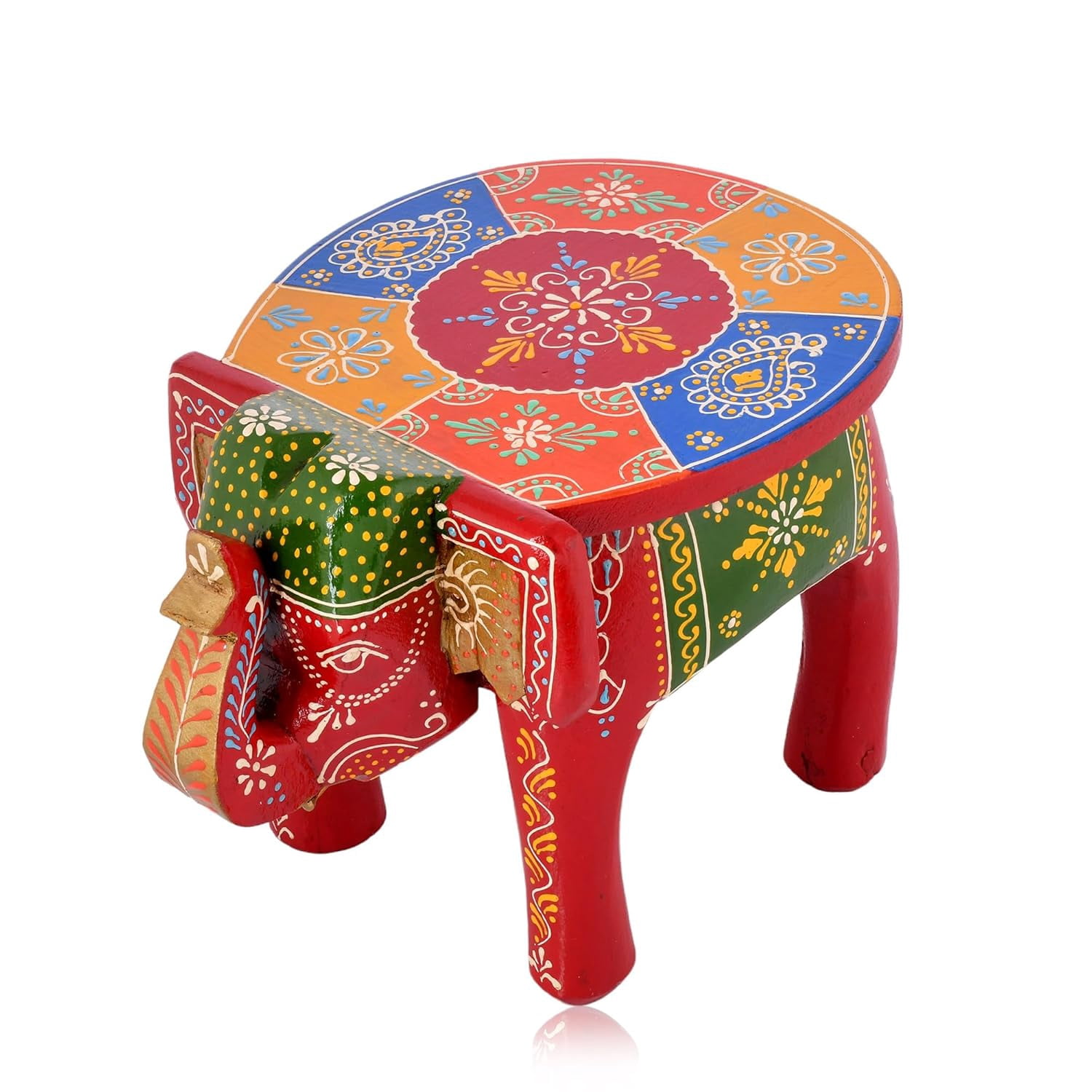 Exportiq International Handcrafted 8Inch Wooden Elephant Stool A ...